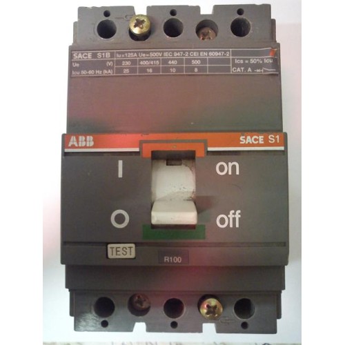 ABB SACE S1B R100 100A TRIPLE POLE MCCB